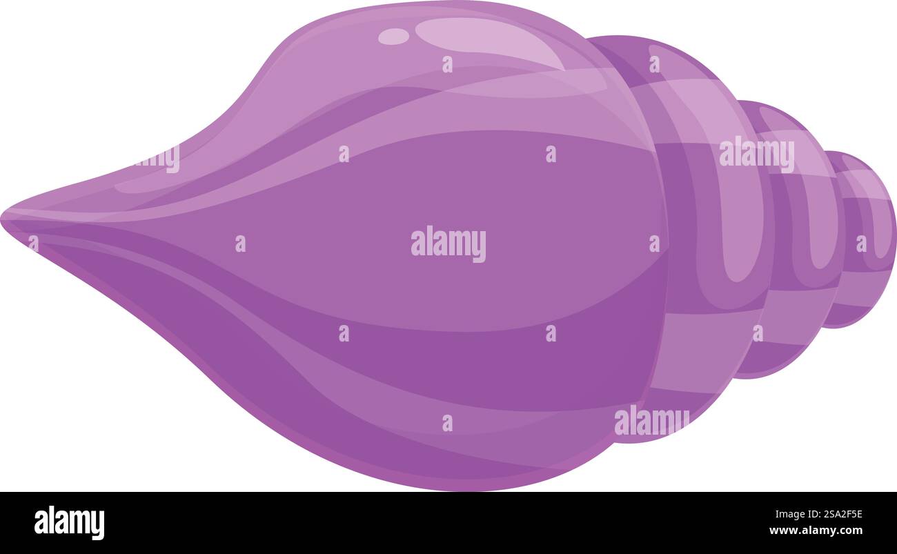Violet conch icon cartoon vector. Sea colorful shell. Summer ocean food ...