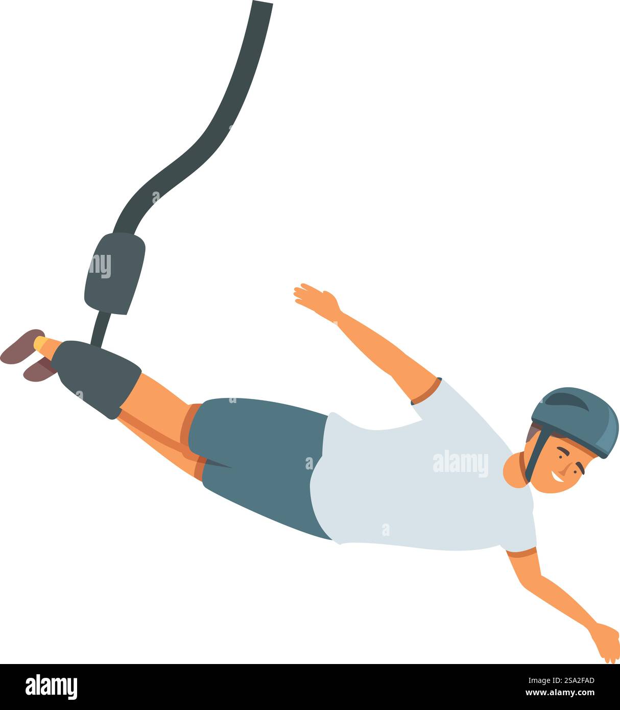 Danger free risk icon cartoon vector. Bungee jumping. Risk free fun ...