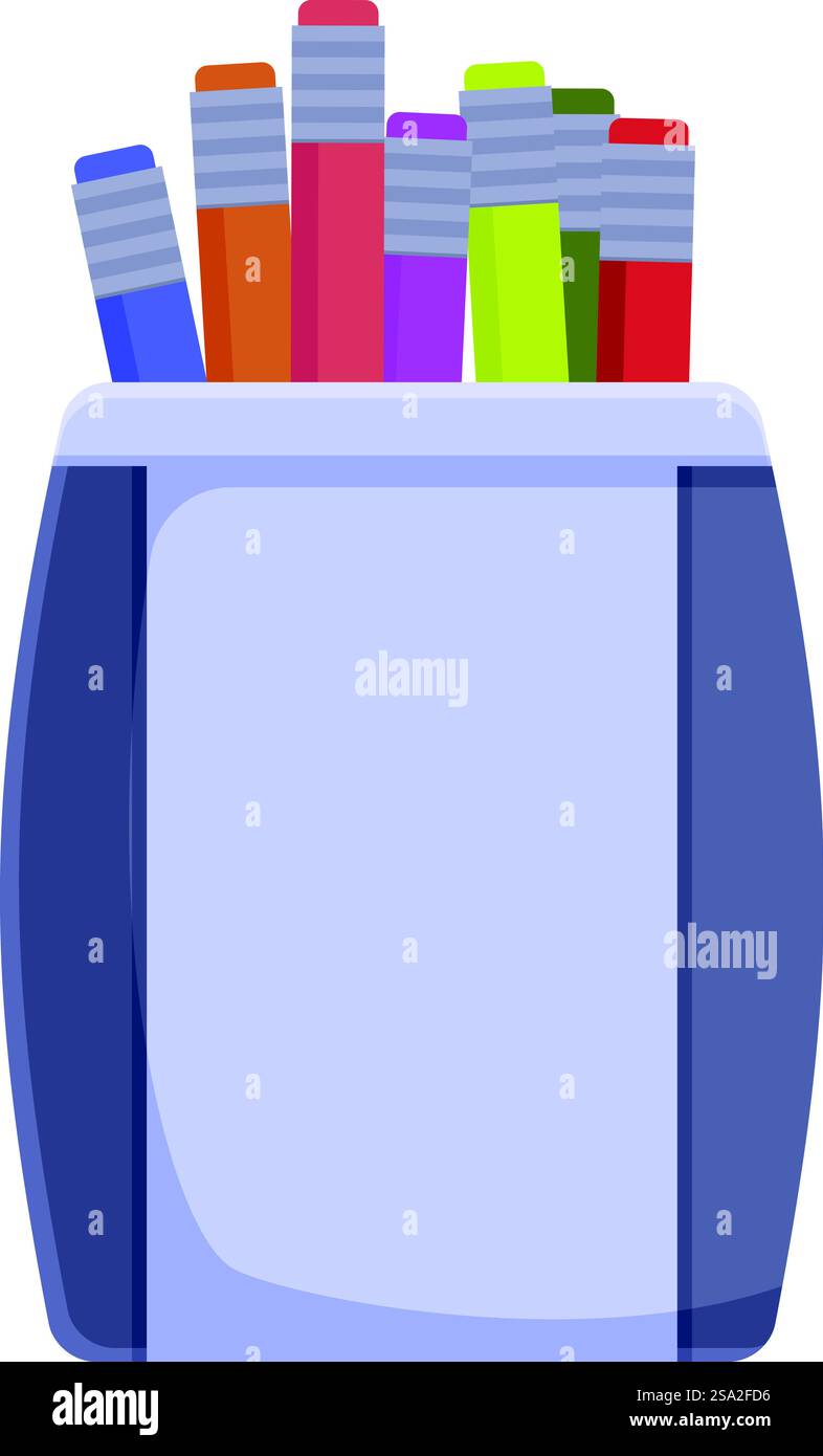 Art pencil stand icon cartoon vector. Draw graphic. Home student tools ...