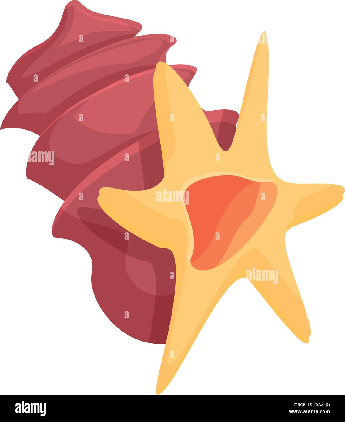 Star sea shell icon cartoon vector. Art decor conch. Raw ocean food ...