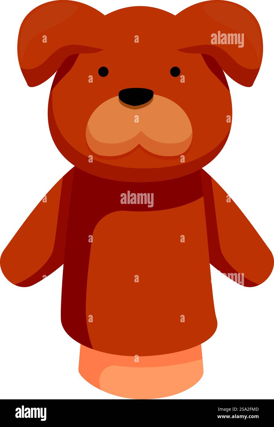 Dog puppet toy icon cartoon vector. Funny actor stage. Homemade ...