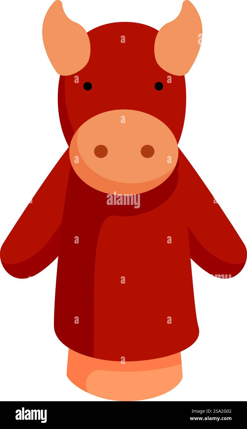Puppet toy bull icon cartoon vector. Stage fantasy craft. Wool ideas ...