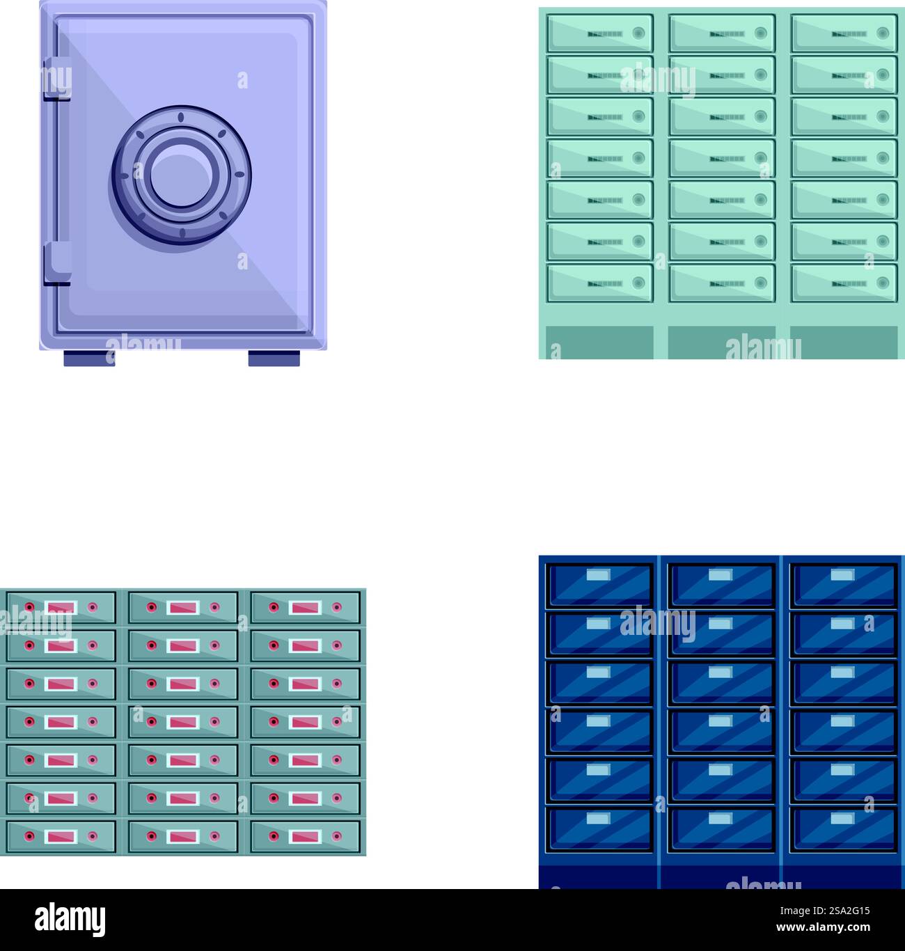 Bank vault icons set cartoon vector. Armored box to protect money and ...