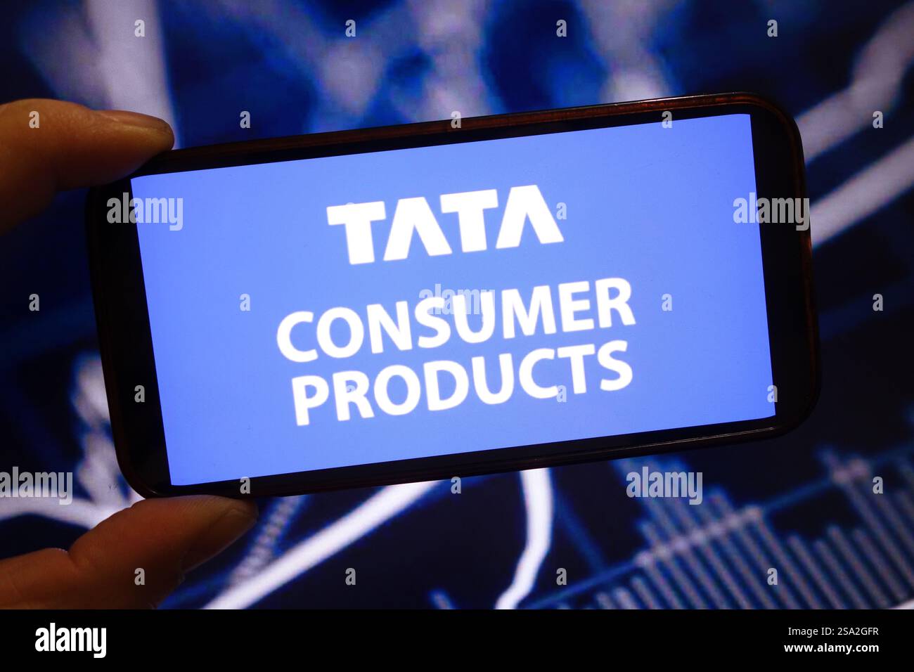 In this photo illustration, the Tata Consumer Products company logo is ...