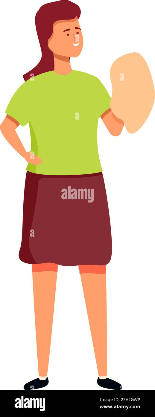 Girl take cleaning rag icon cartoon vector. Home routine. Hand work ...