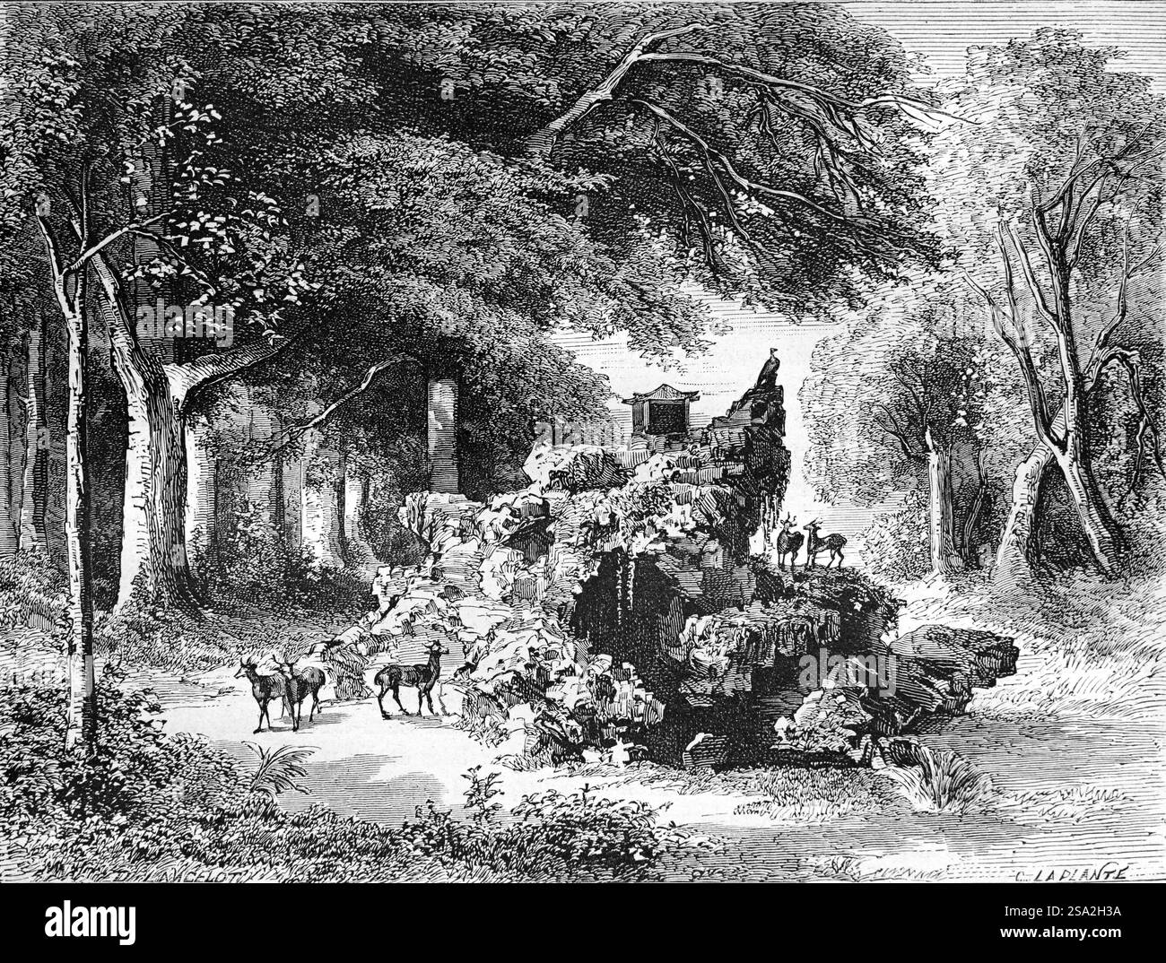 French gardens vintage Black and White Stock Photos & Images - Alamy