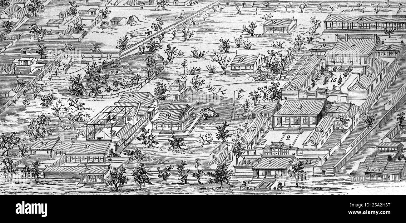 Aerial View over the French Delegation or Legation, French Embassy and ...