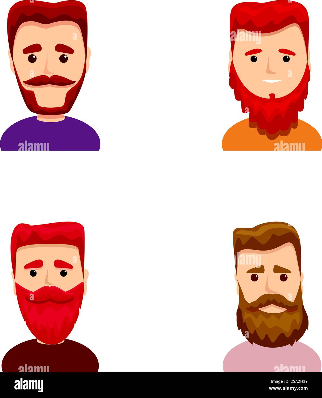 Bearded man icons set cartoon vector. Cartoon men of various age and ...
