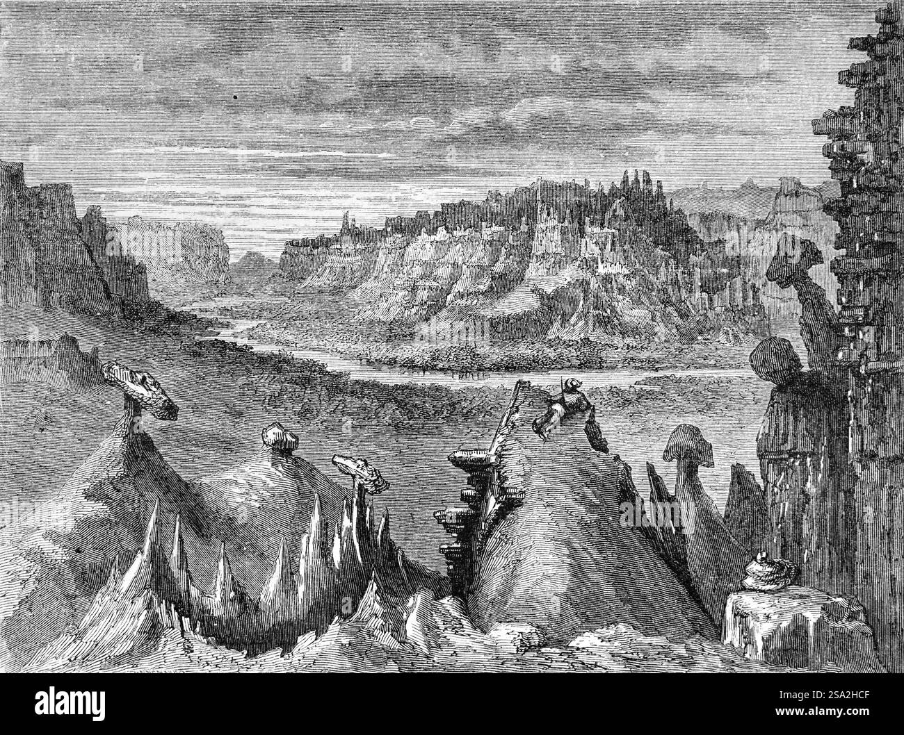 Hoodoo rock formation in Black and White Stock Photos & Images - Alamy