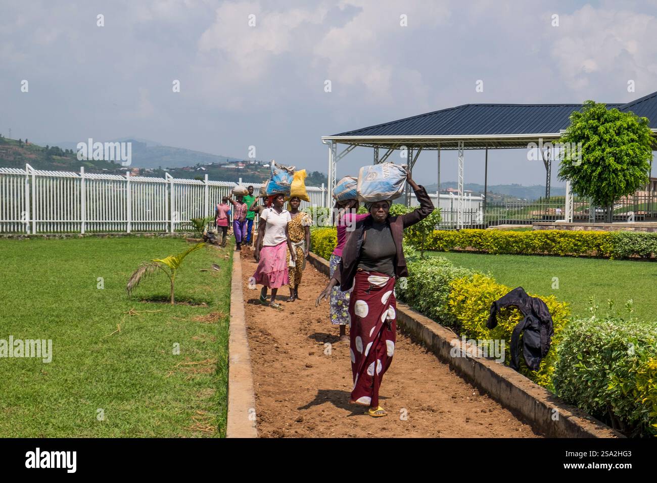 Rwanda. Murambi Genocide Memorial. Workers Stock Photo - Alamy
