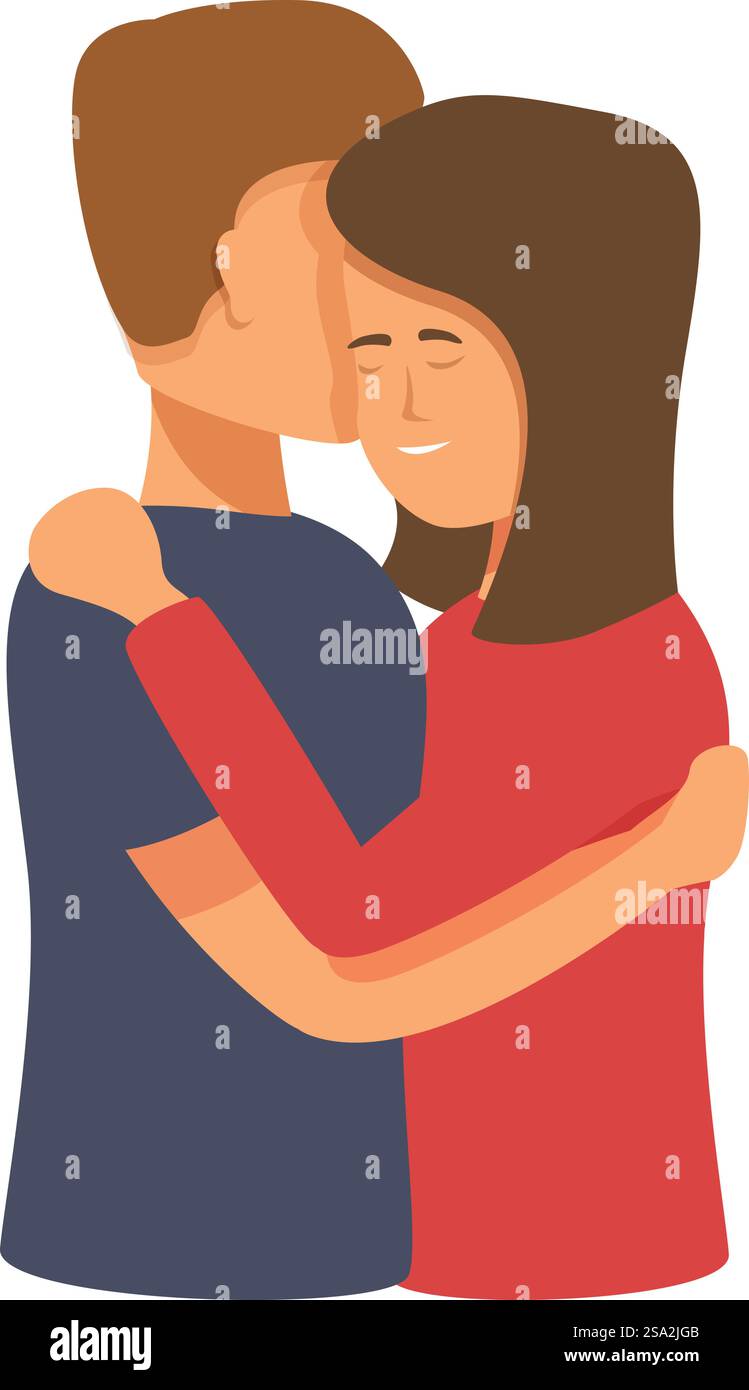Romantic partner embrace icon cartoon vector. Emotion adult. Romantic ...