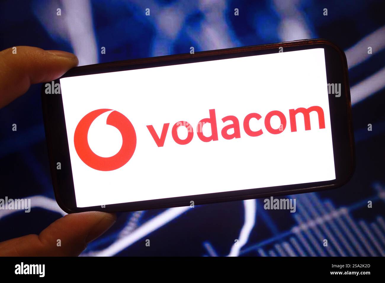 Poland. 25th Jan, 2025. In this photo illustration, the Vodacom company ...