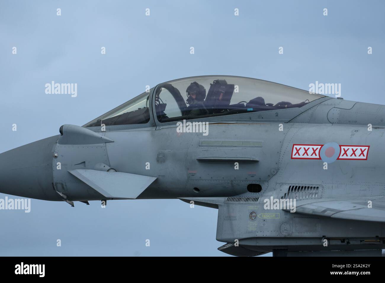 RAF Typhoons FGR4 takes off at RAF Coningsby, Coningsby, United Kingdom ...