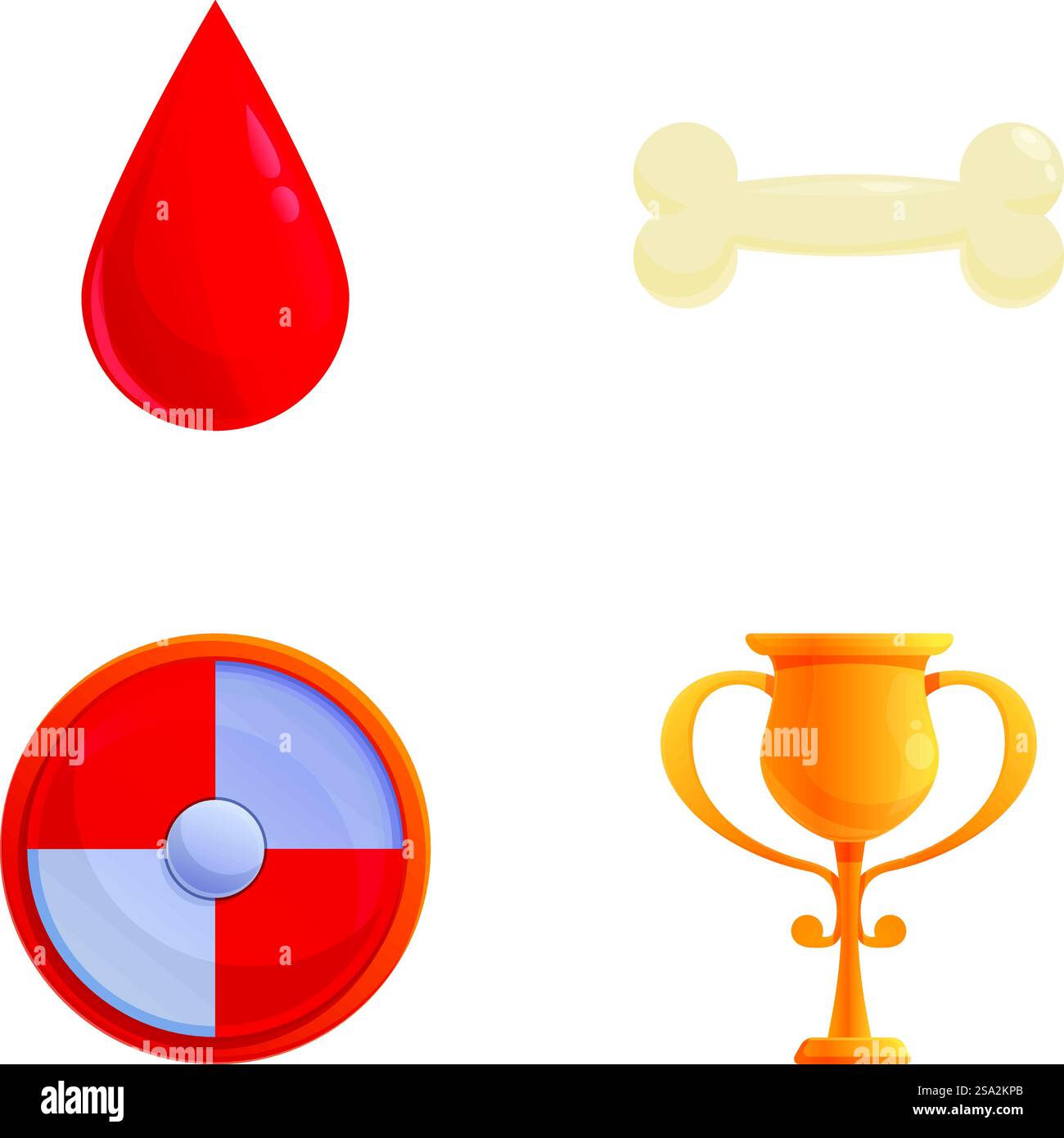 Victory game icons set cartoon vector. Design element of video game ...