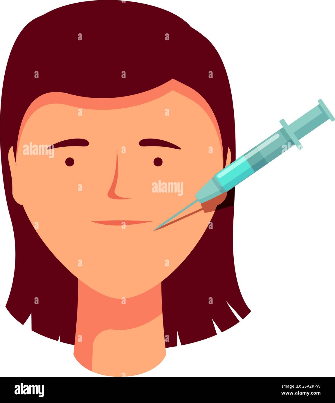 Face female injection icon cartoon vector. Treatment drug inject. Botox ...