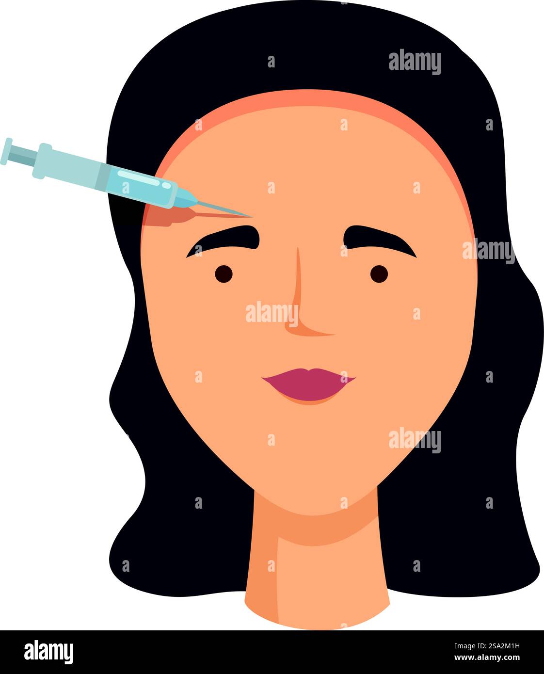 Vial botox injection face icon cartoon vector. Female lifting. Luxury ...