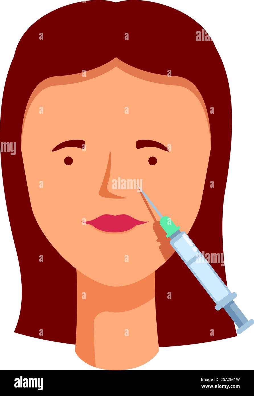 Injection shot on face icon cartoon vector. Acid treatment. Modern ...
