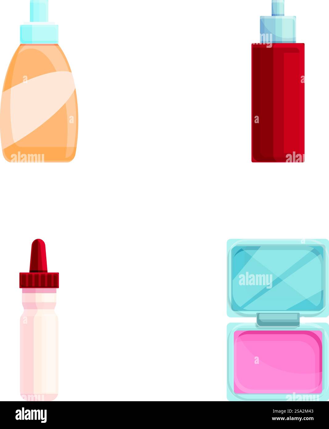 Cosmetic icons set cartoon vector. Beauty and skincare cosmetic product ...