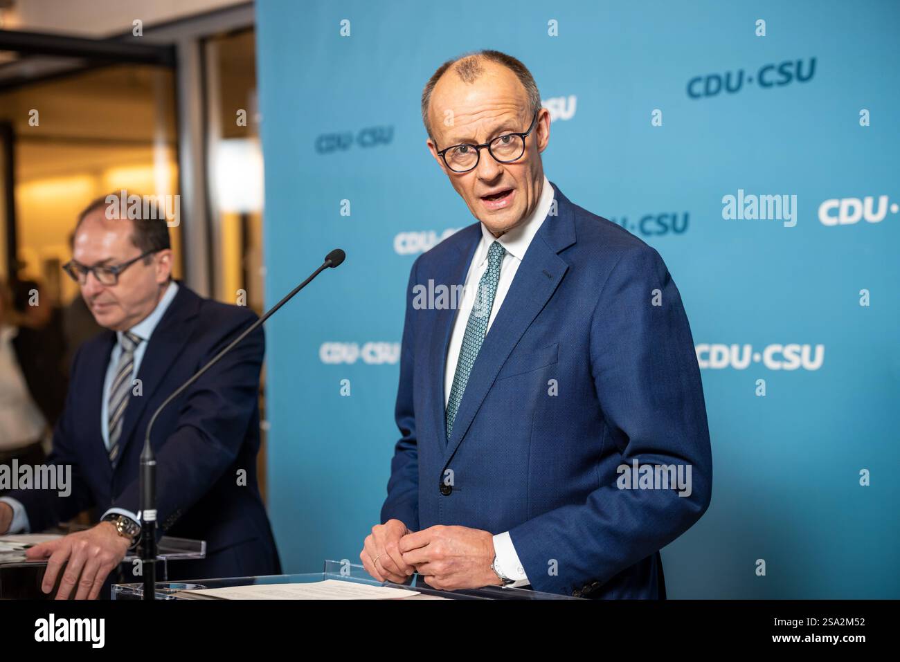 Berlin, Germany. 28th Jan, 2025. Friedrich Merz, CDU Federal Chairman ...