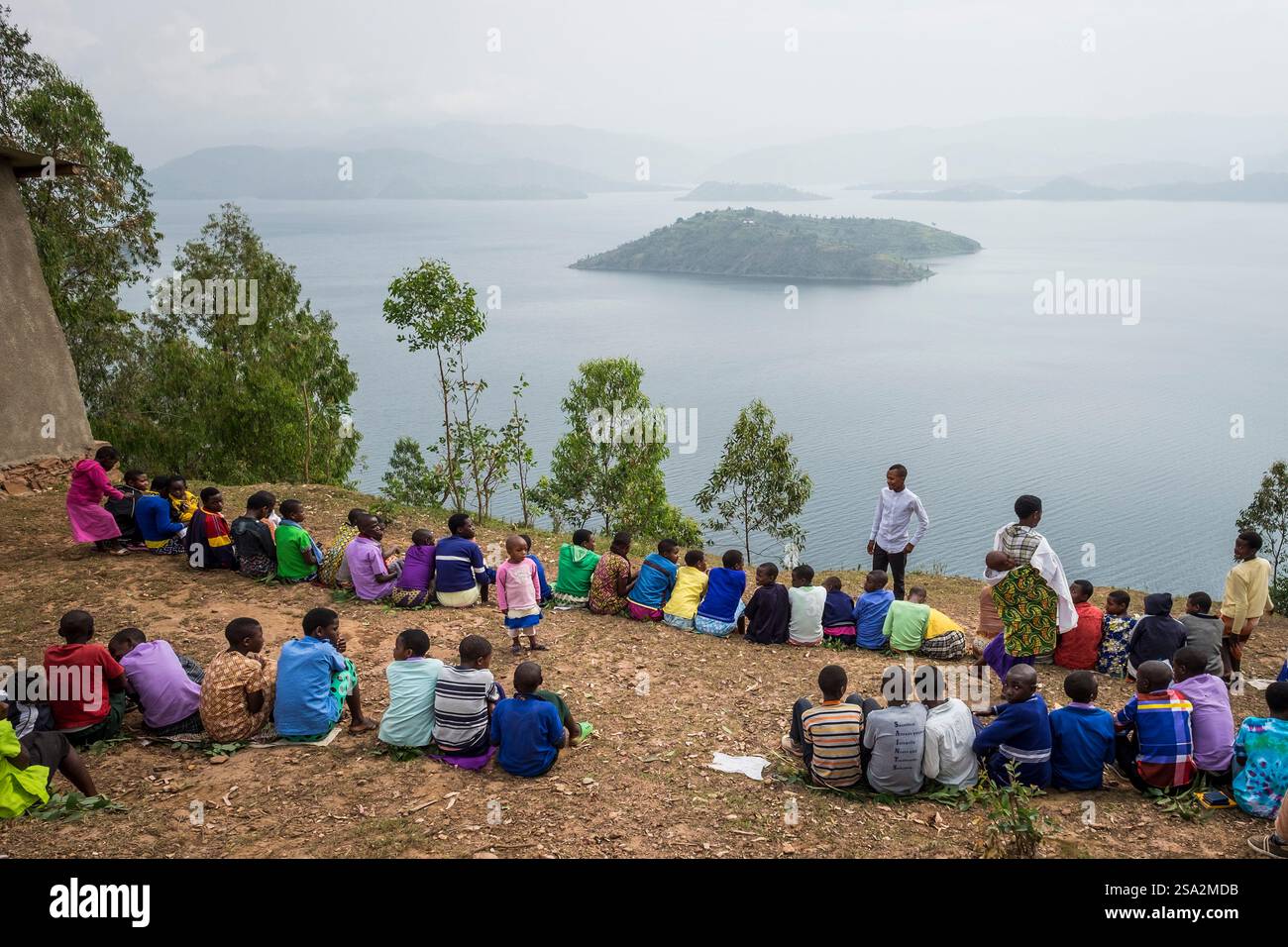 Rwanda. Burera Lake. Surrounding of Kidaho. Catholic Religion Ceremony ...