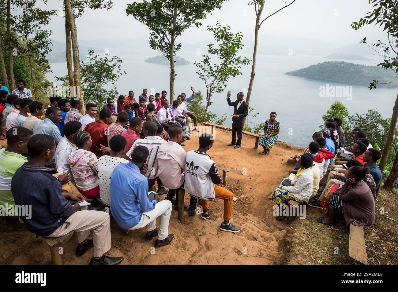 Rwanda. Burera Lake. Surrounding of Kidaho. Catholic Religion Ceremony ...