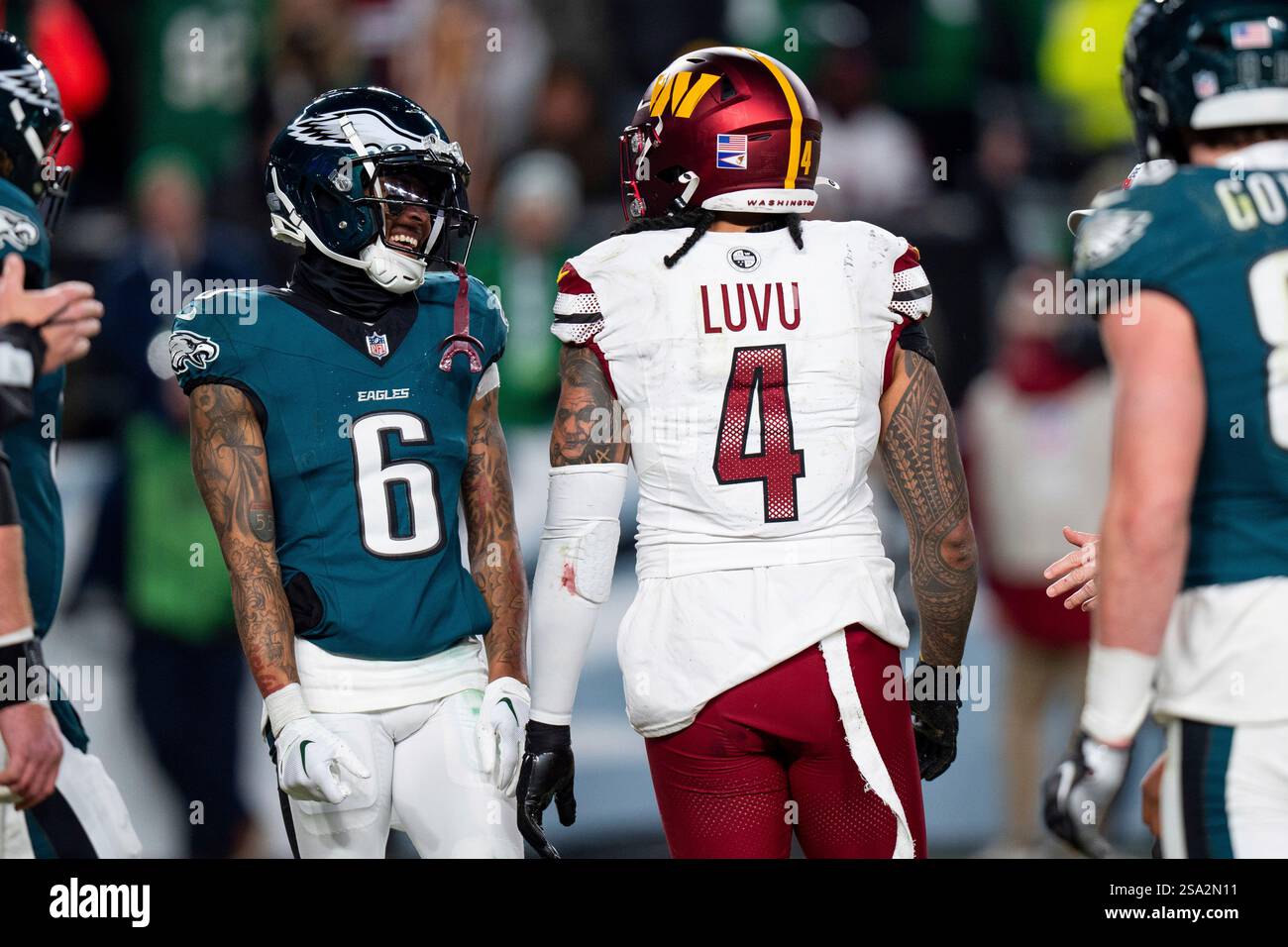 Philadelphia Eagles wide receiver DeVonta Smith (6) reacts to ...