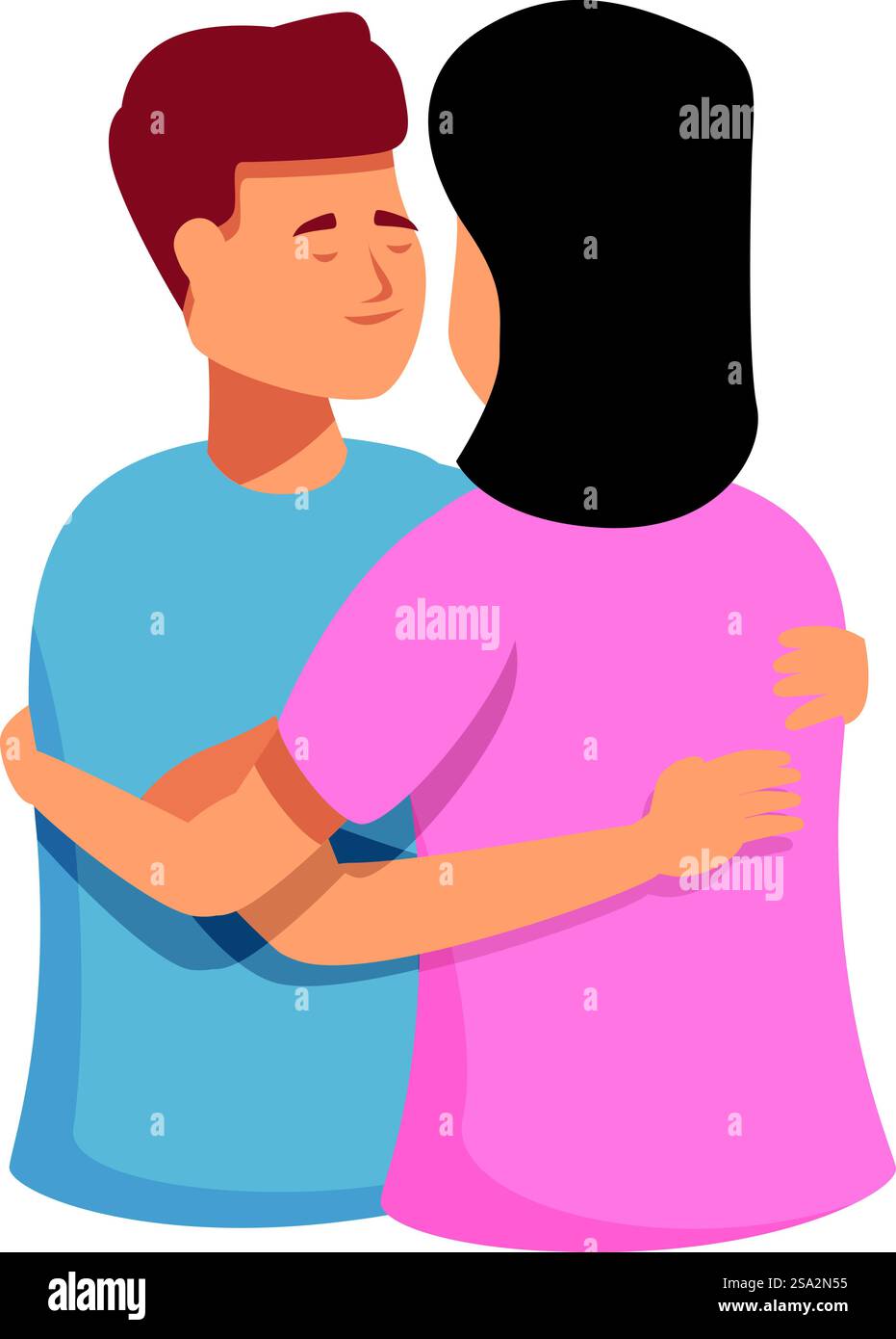 Family couple embrace icon cartoon vector. Romantic group. Love support ...