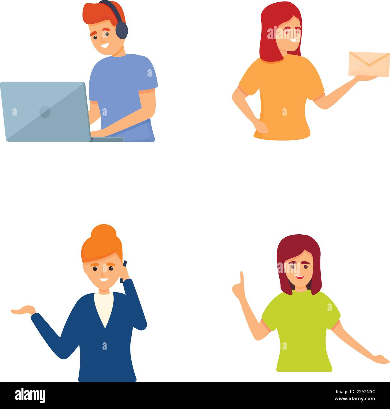 E learning icons set cartoon vector. People during educational process ...