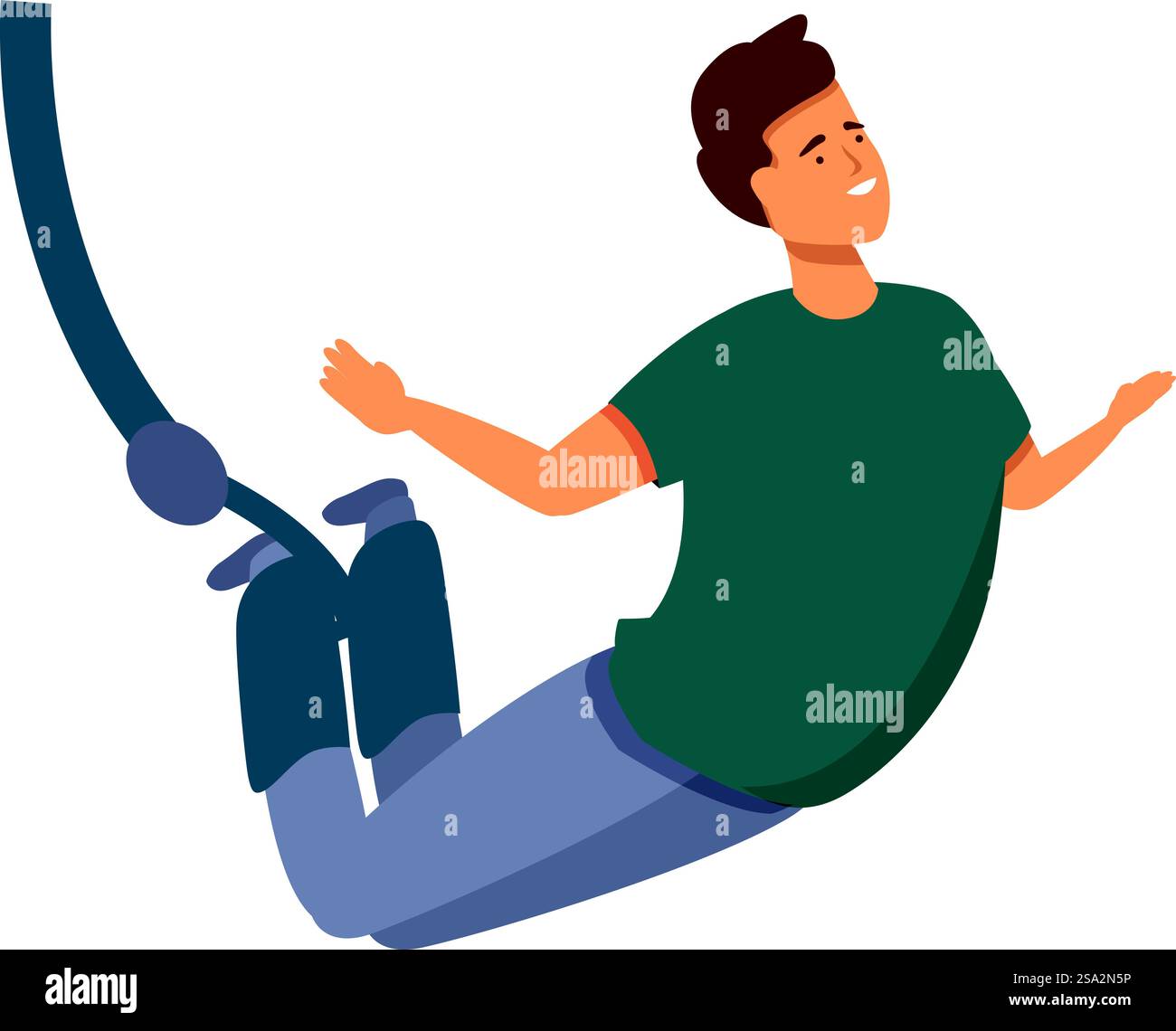 Danger free fall icon cartoon vector. Bungee jumping. Fear recreation ...