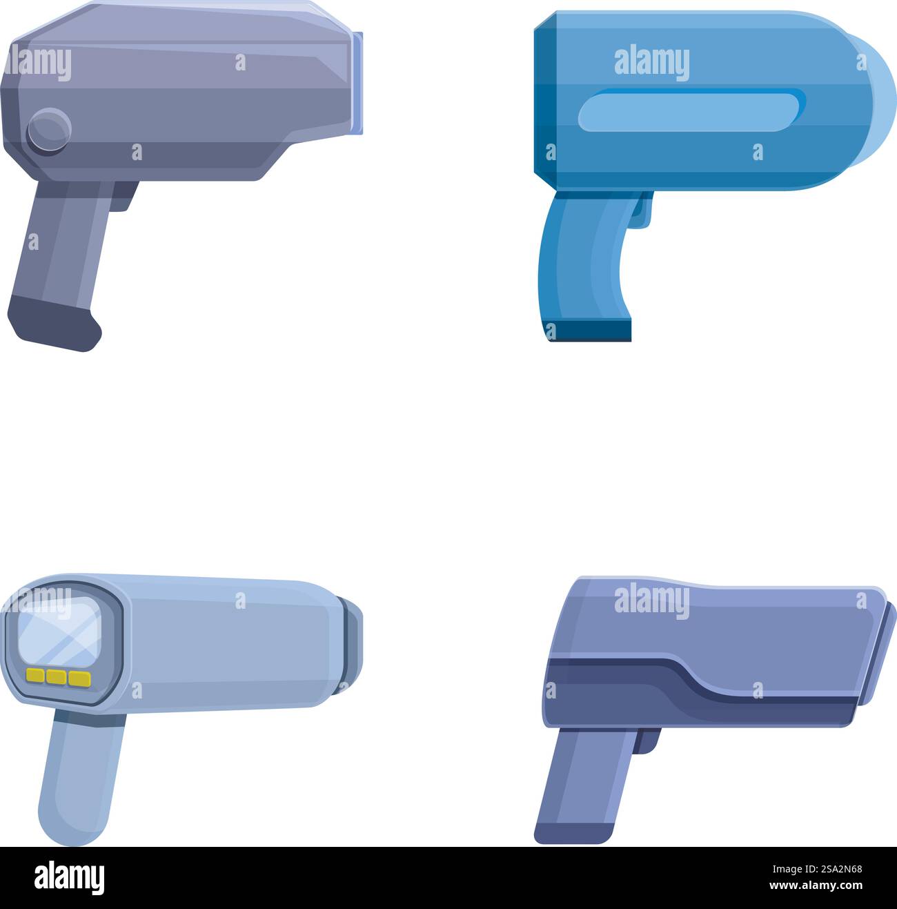 Handle radar icons set cartoon vector. Modern digital speed radar ...