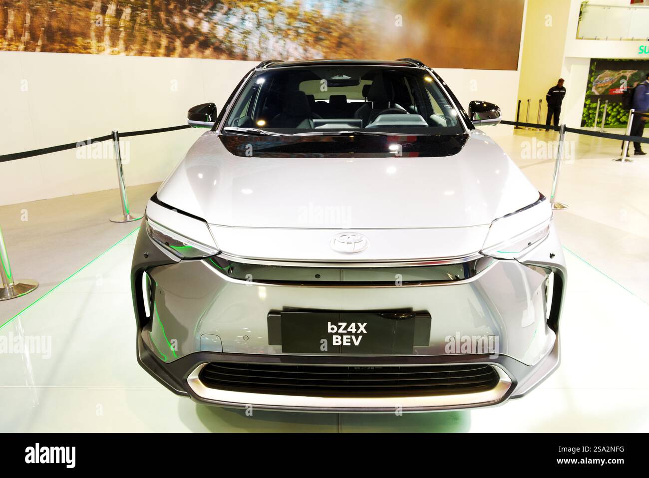 NEW DELHI - JANUARY 20, 2025: Toyota bZ4X car is on display at Bharat Mobility Global Expo 2025 ...