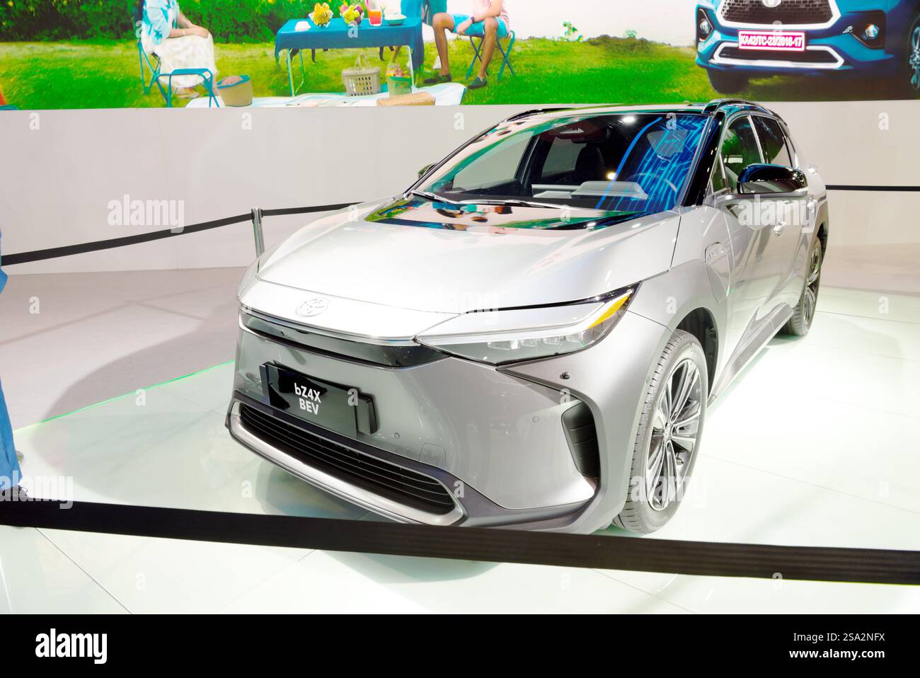 NEW DELHI - JANUARY 20, 2025: Toyota bZ4X car is on display at Bharat Mobility Global Expo 2025 ...