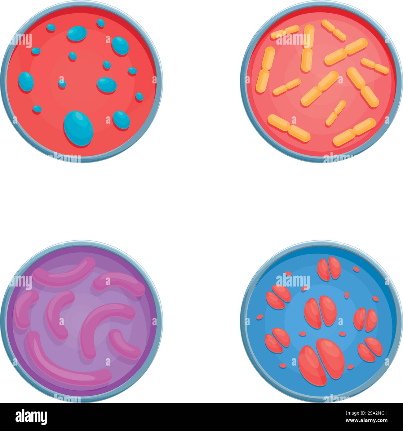 Microorganism icons set cartoon vector. Various type bacteria, virus ...