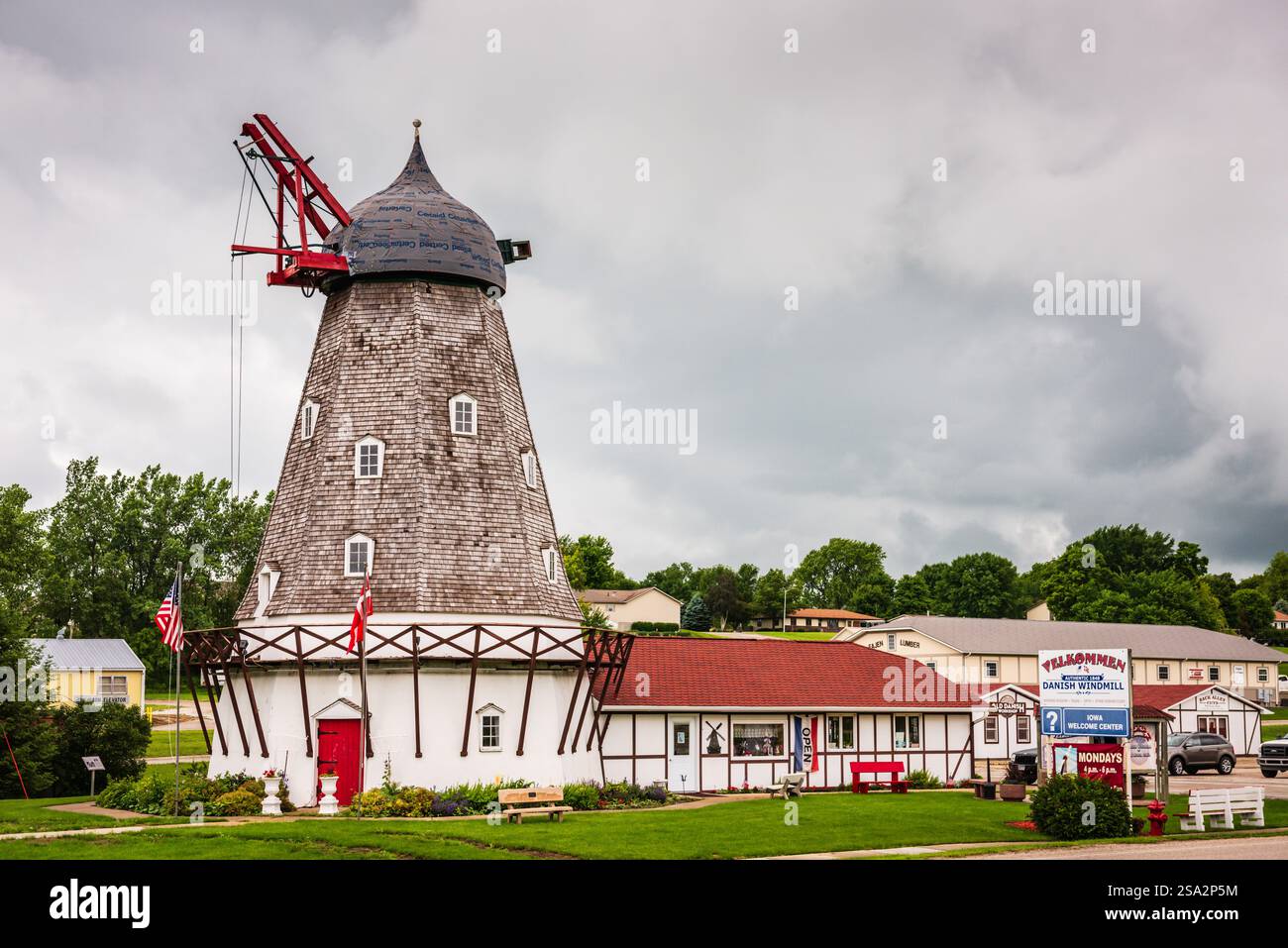 Elk Horn, Iowa USA - June 26, 2018: The historic Danish Windmill is an ...