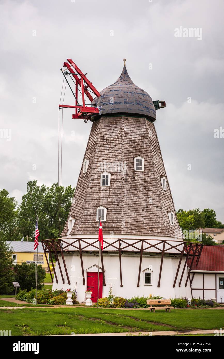Elk Horn, Iowa USA - June 26, 2018: The historic Danish Windmill is an ...