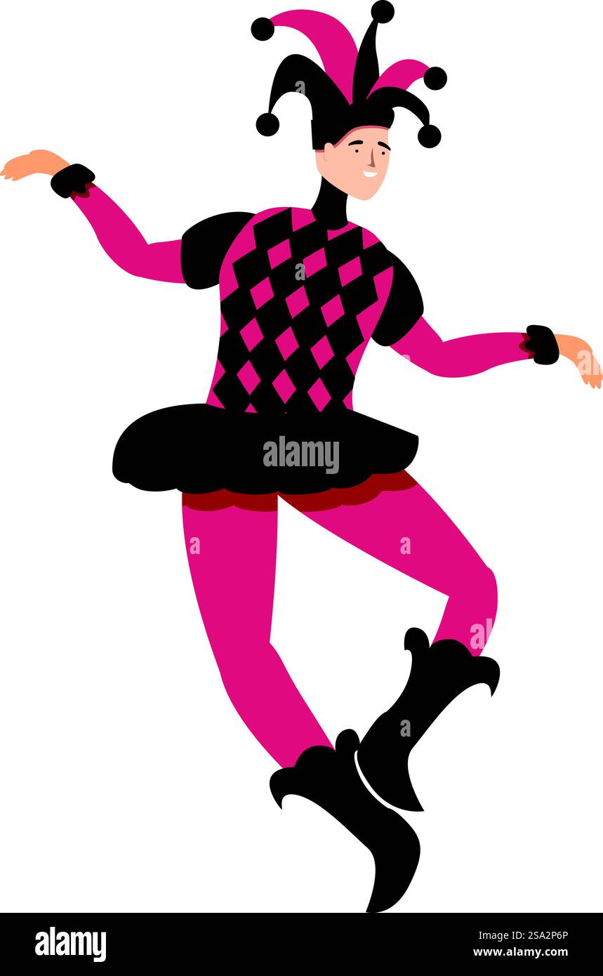 Jumping joker icon cartoon vector. Cute game show. Trick acrobatic ...