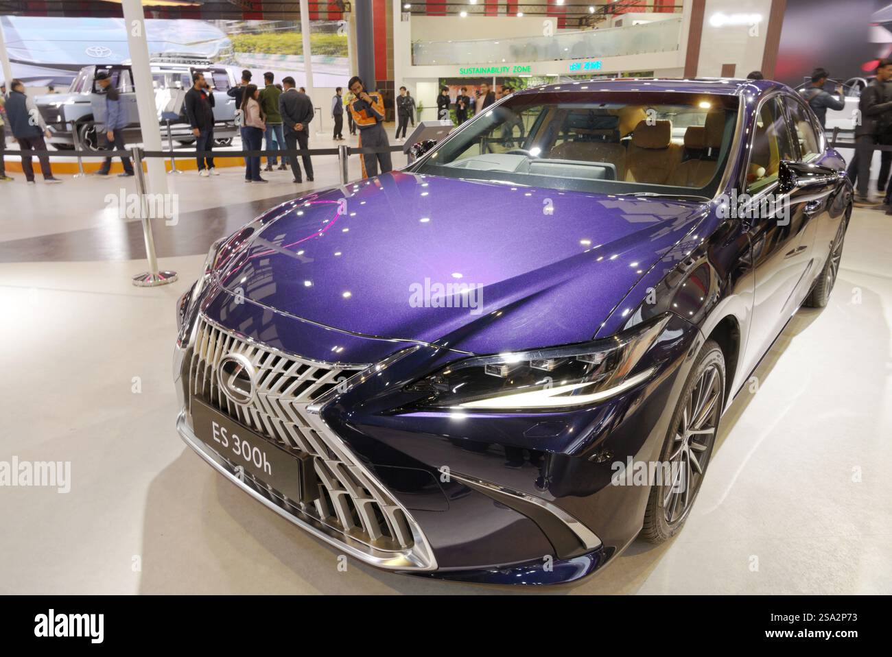 NEW DELHI - JANUARY 20, 2025: Lexus ES 300h luxury sedan is on display ...