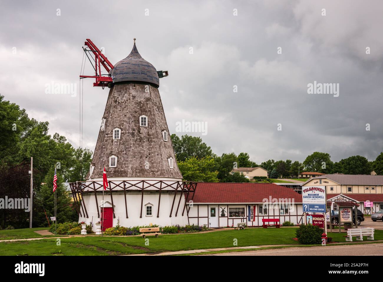 Elk Horn, Iowa USA - June 26, 2018: The historic Danish Windmill is an ...