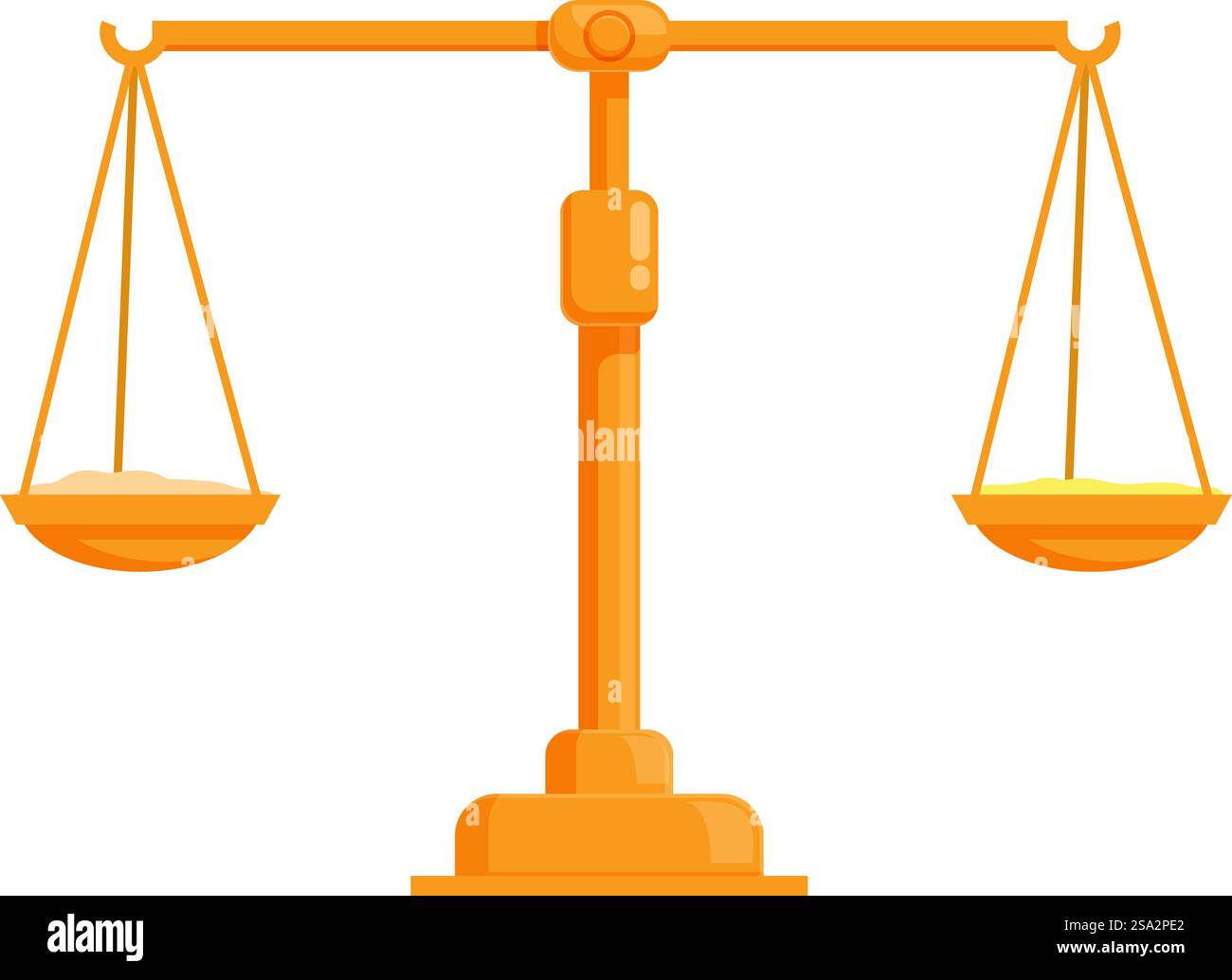 Golden balance scales icon cartoon vector. Compare judge. Concept ...