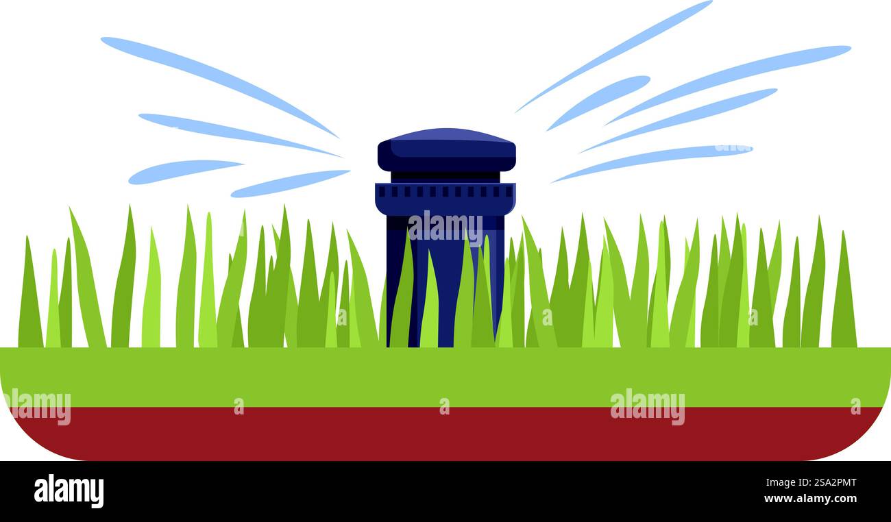 Garden sprinkler system icon cartoon vector. Farm irrigation. Green ...