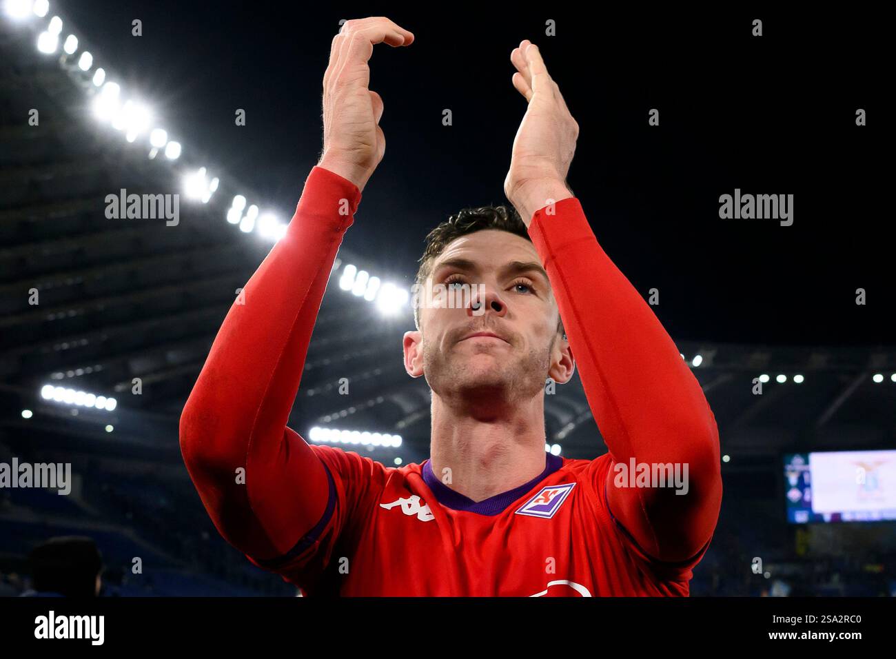 Robin Gosens of ACF Fiorentina celebrates at the end of the Serie A ...