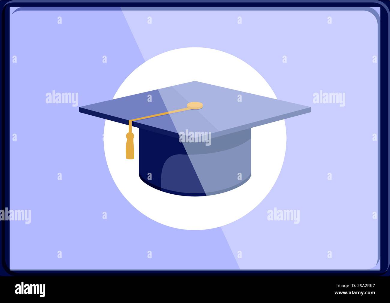 Flat design vector illustration of graduation cap icon for educational ...