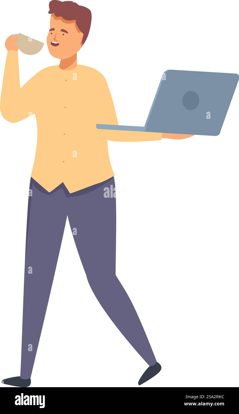 Multi task manager icon cartoon vector. Workaholic occupation. Person ...
