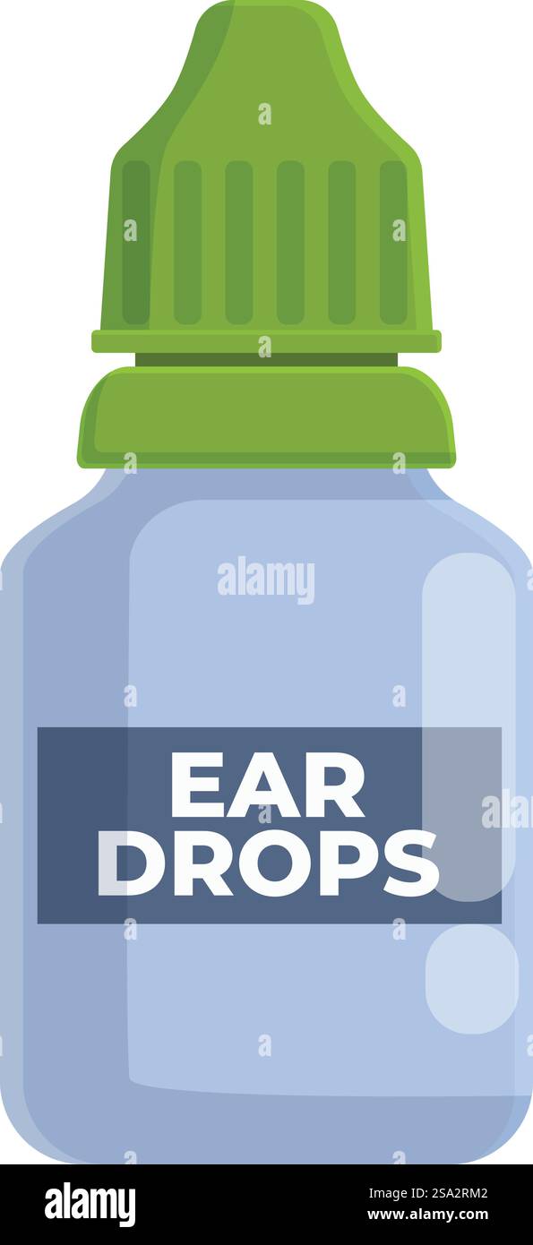 Ear drops drug bottle icon cartoon vector. Sense cavity. Infection ...