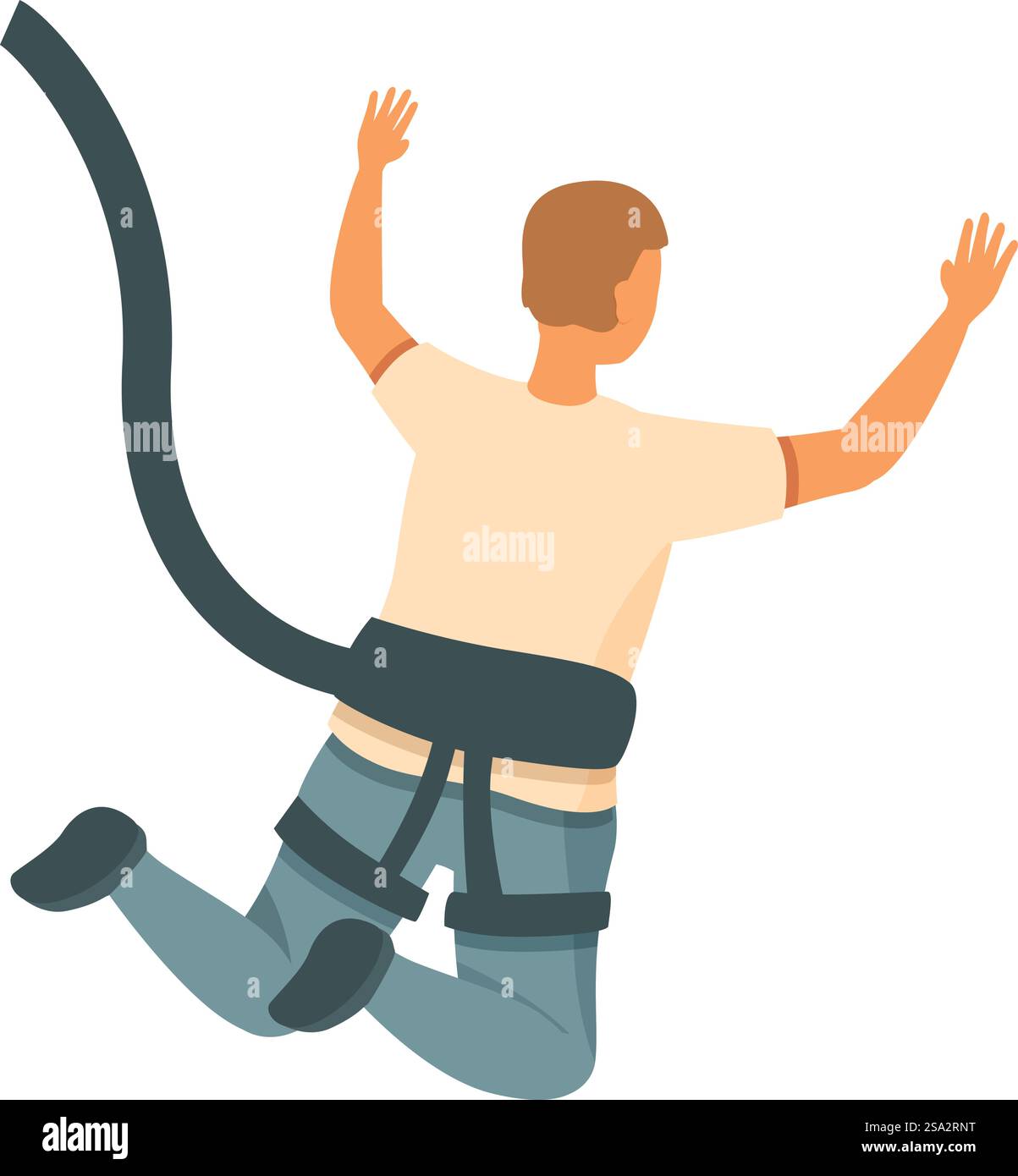 Guy bungee jumping icon cartoon vector. Teen risk free fall. Freedom ...