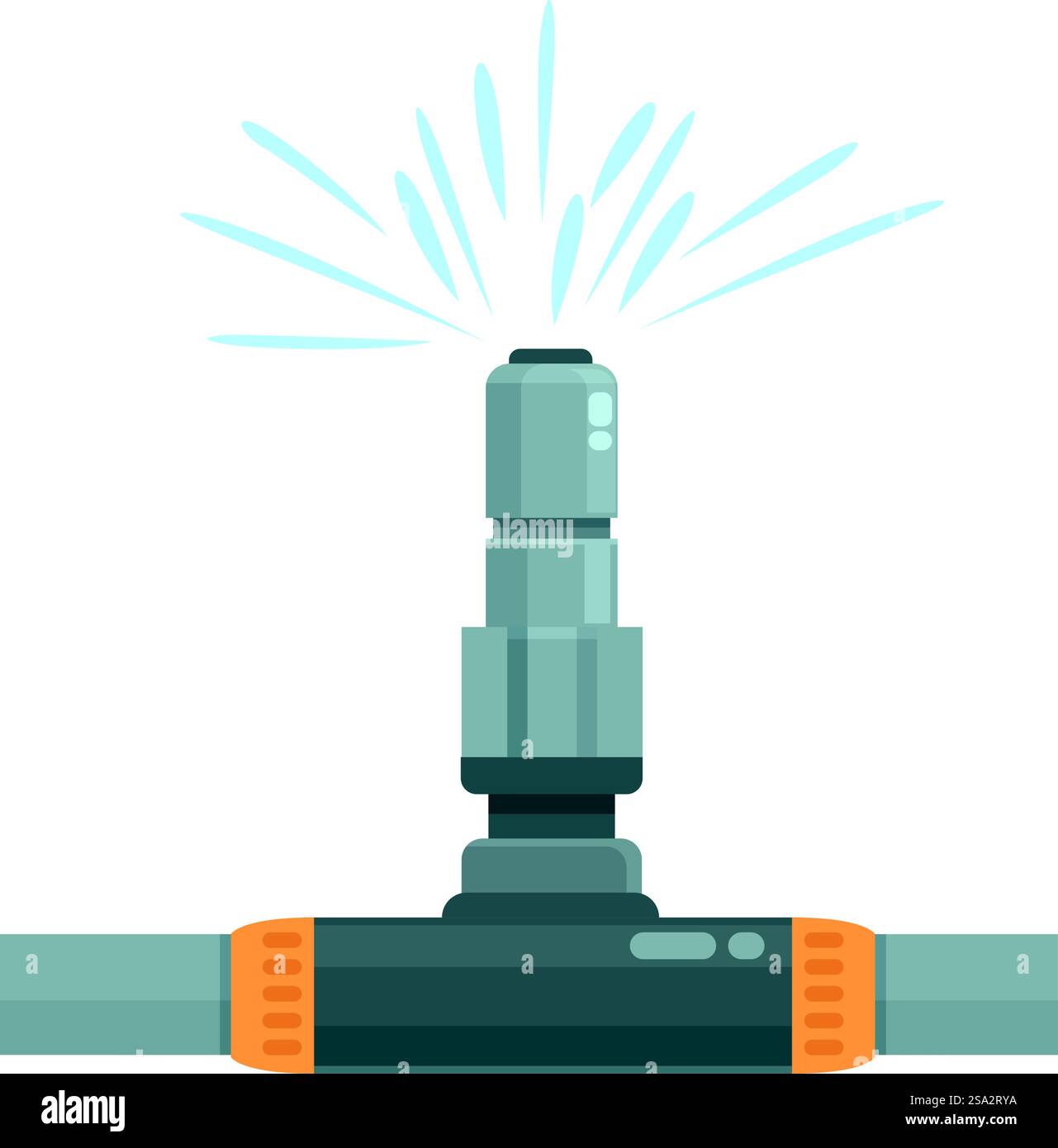 Pipeline sprinkler icon cartoon vector. Organic gardening. Pressure ...