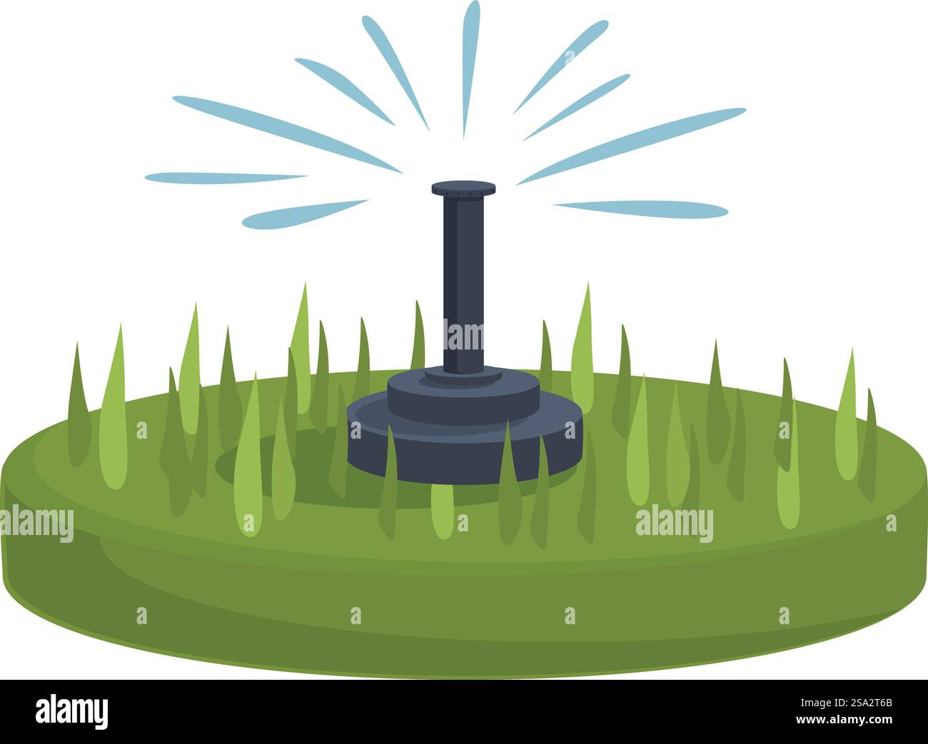 Watering grass icon cartoon vector. Farm gardening. Organic yard pipe ...