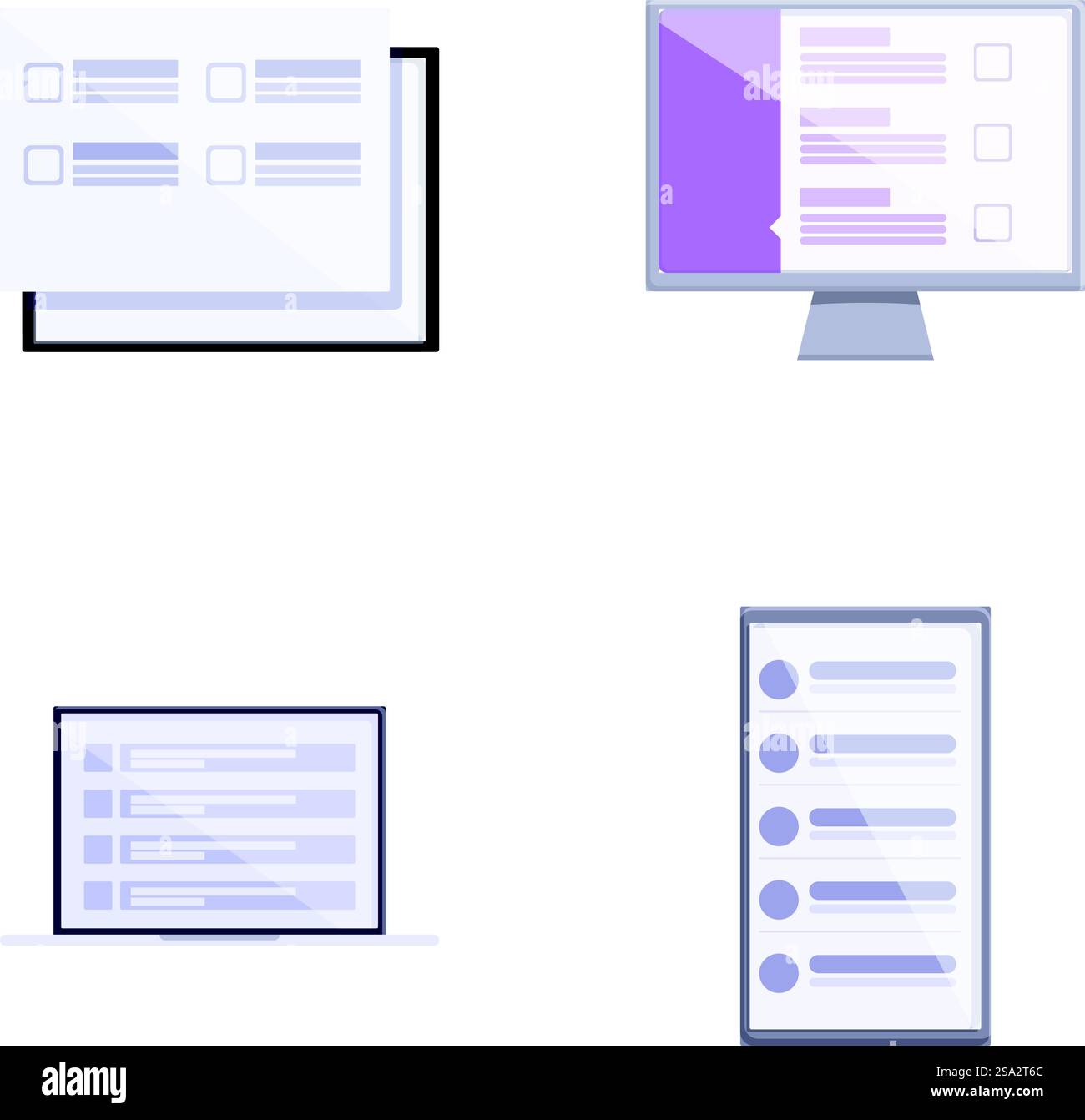 Online education icons set cartoon vector. Taking exam or test on ...