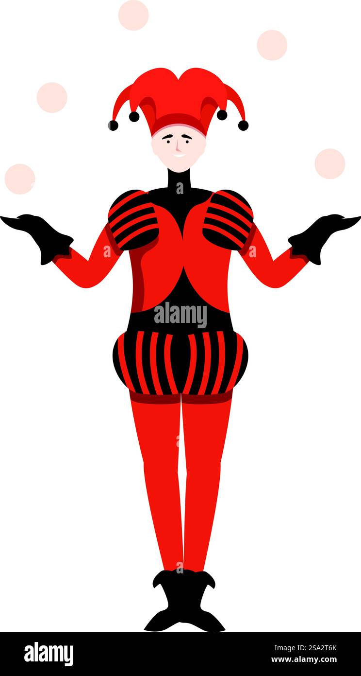 Joker with balls icon cartoon vector. Actor costume. Acrobat jokes ...