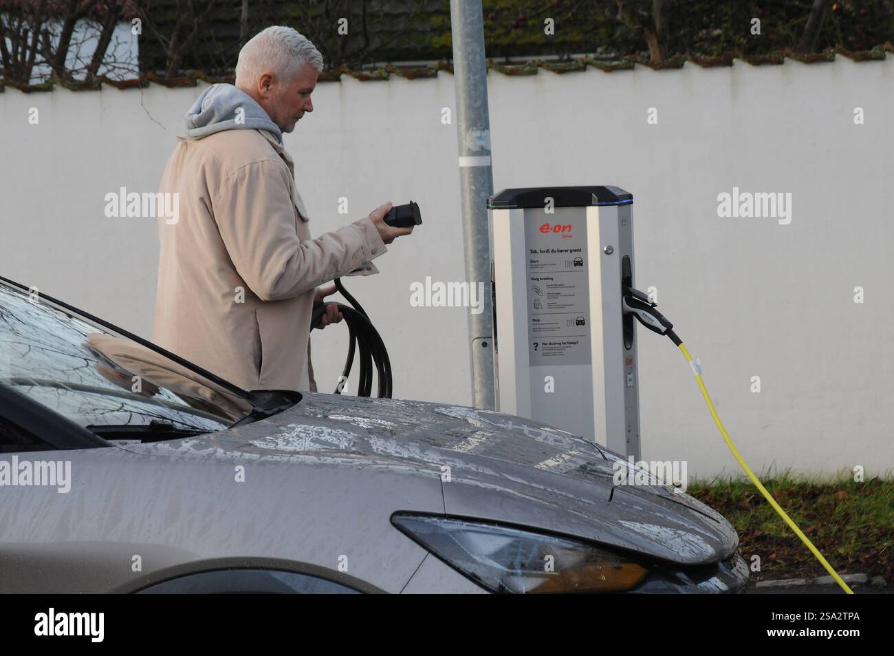 Copenhagen/ Denmark/28 january 2025/Electric charging point and ...
